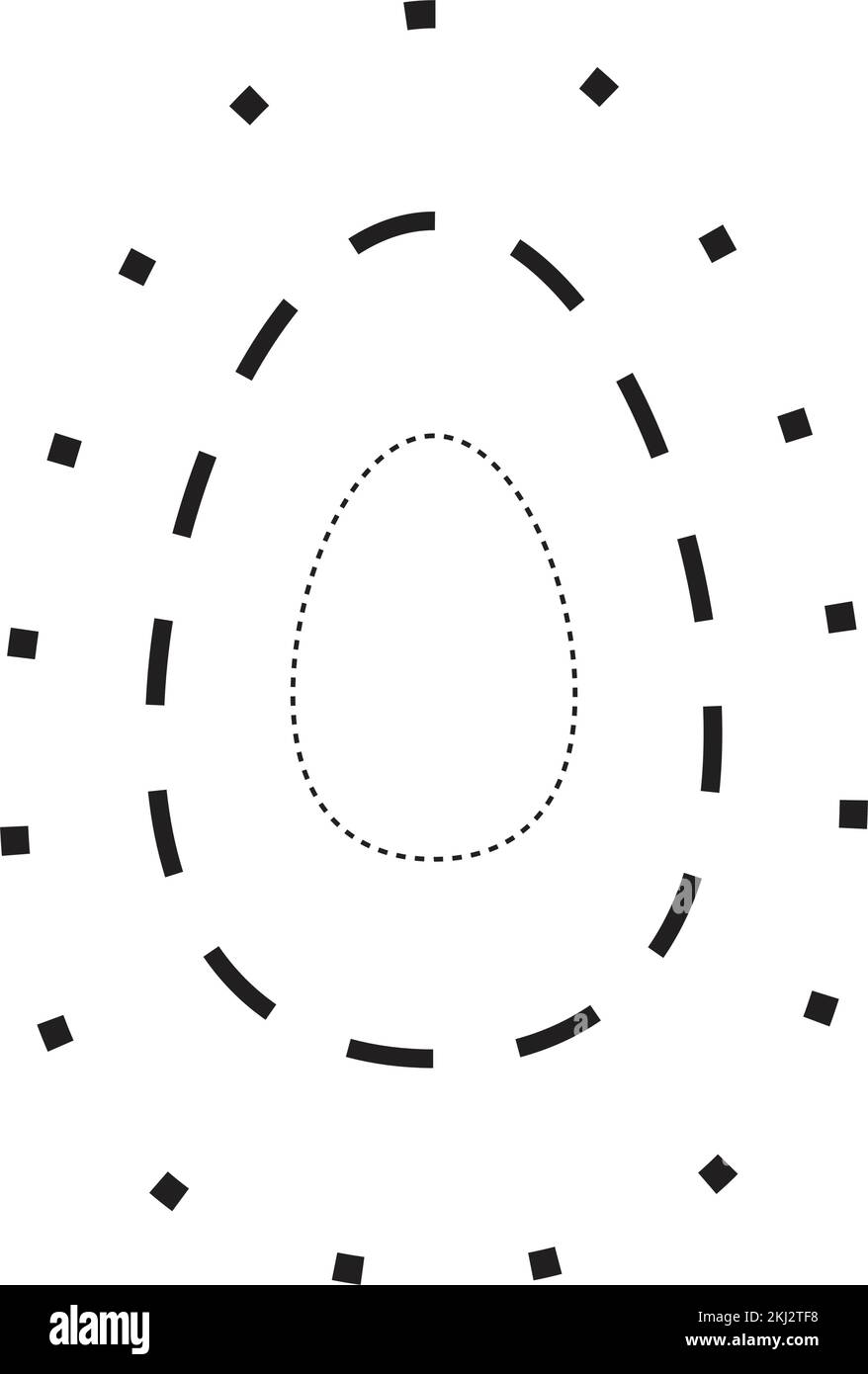 Tracing oval shape symbol, dashed and dotted broken line element for ...
