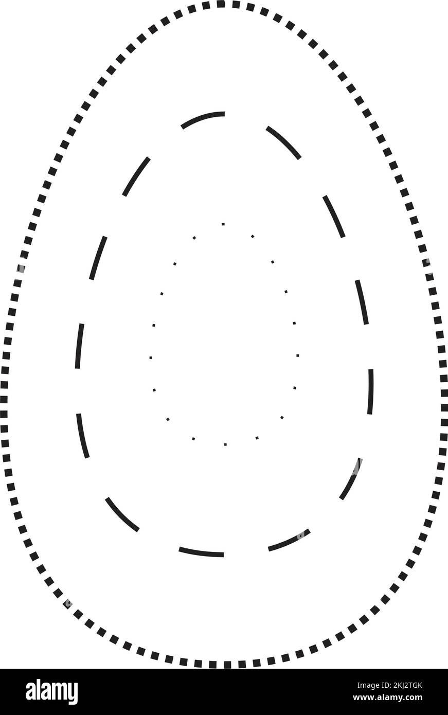 Tracing oval shape symbol, dashed and dotted broken line element for ...