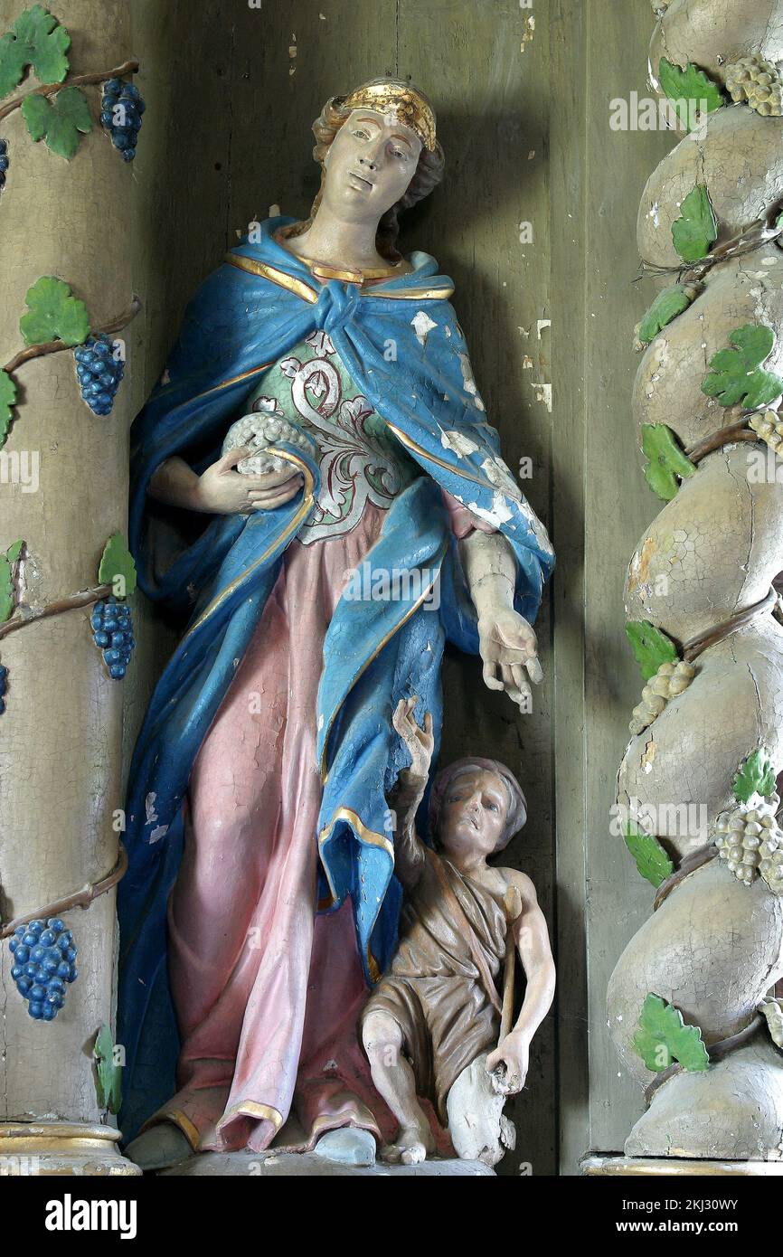 Saint Elizabeth, statue on the altar of Our Lady of Snow in the parish ...