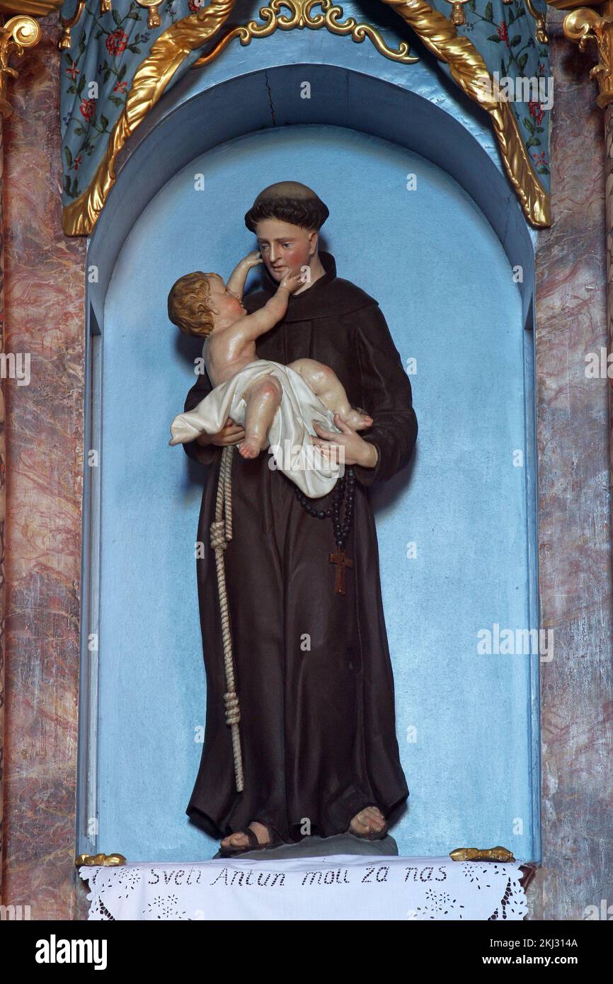 Saint Anthony of Padua holding baby Jesus, altar of Saint Anthony in ...