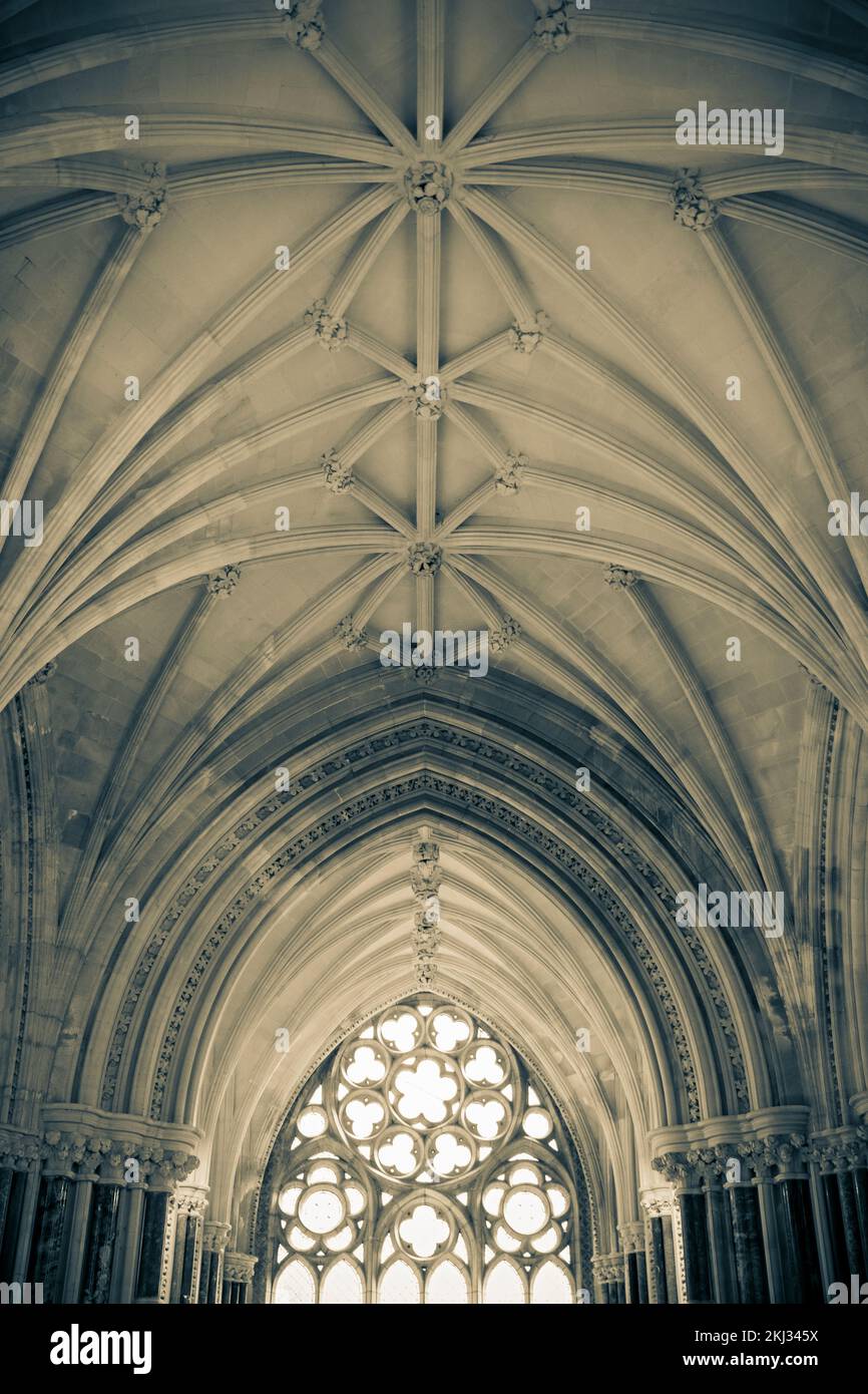 Ireland, Connemara, County Galway. Kylemore Castle. Interior of the ...