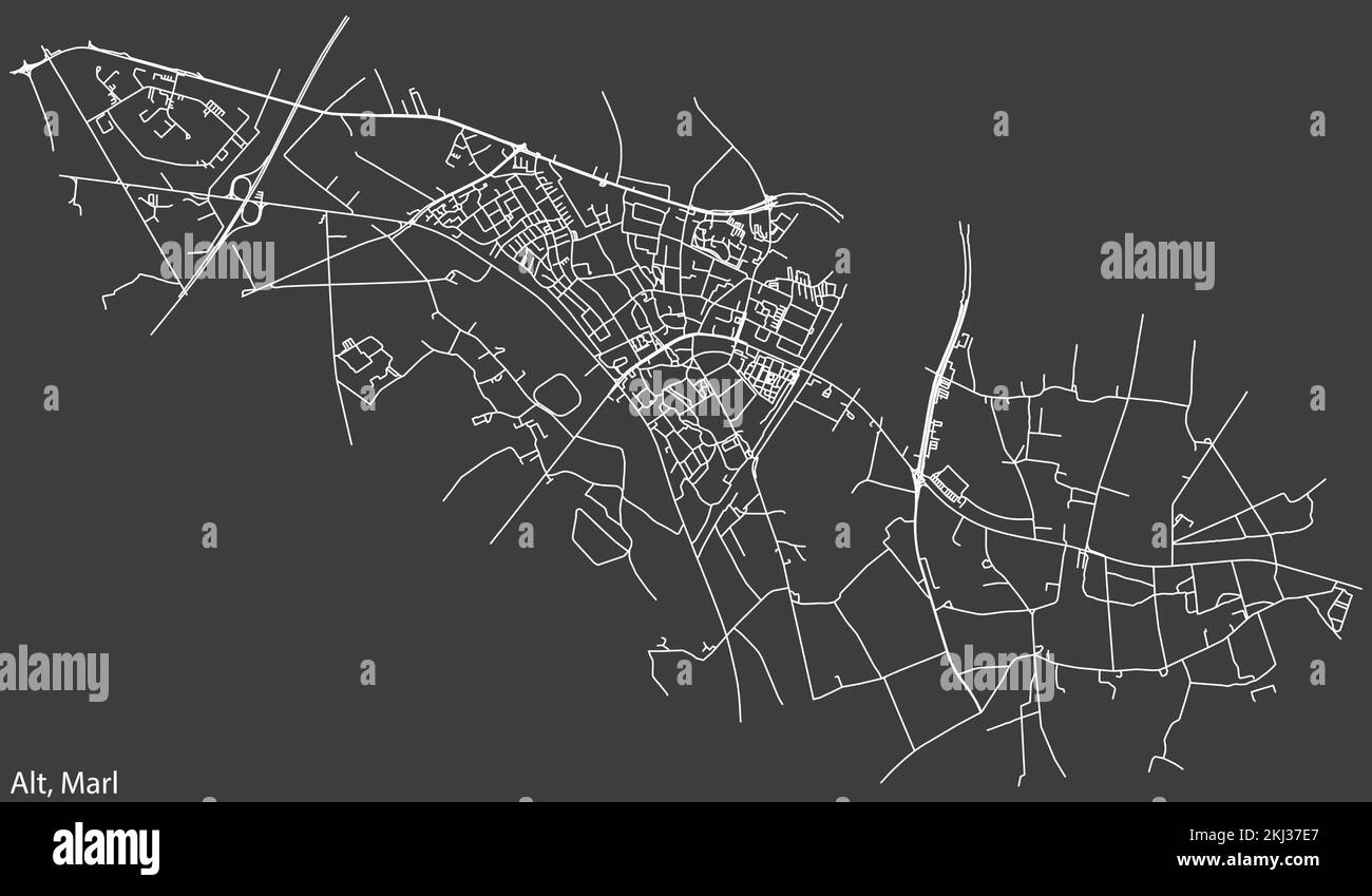 Street roads map of the ALT-MARL MUNICIPALITY, MARL Stock Vector Image ...