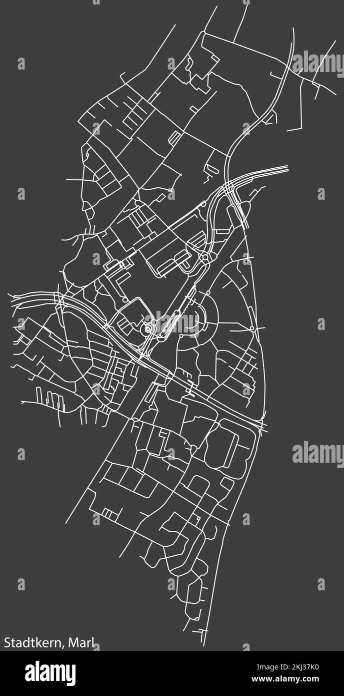 Street roads map of the STADTKERN MUNICIPALITY, MARL Stock Vector Image ...
