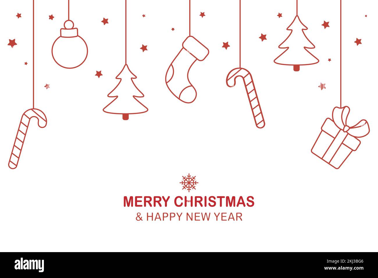 Hand drawn merry christmas decorative design background items from ...