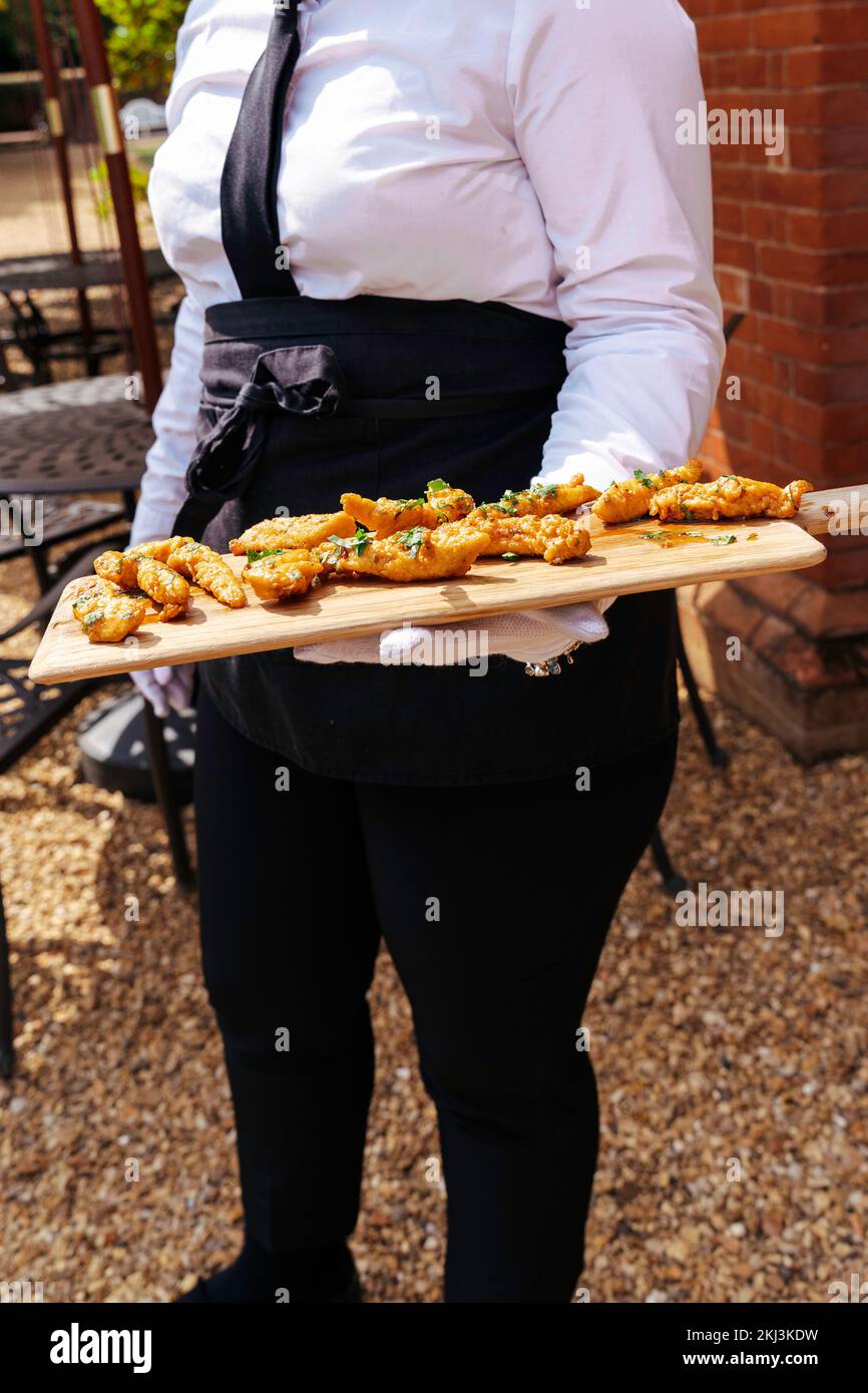 Wedding reception event party catering with appetisers and canapés ...