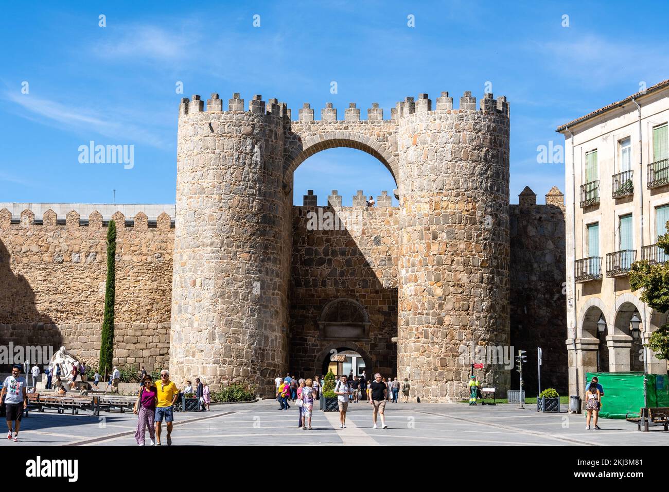 Avila, Spain - September 11, 2022: The Walls of Avila from Plaza of ...