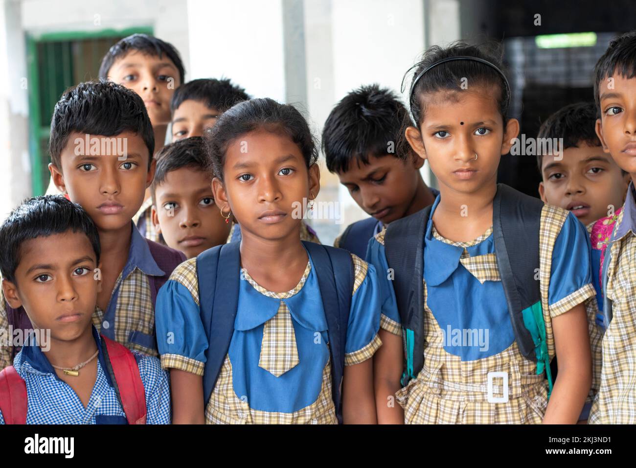 Group of School boys with backpack at school Stock Photo - Alamy
