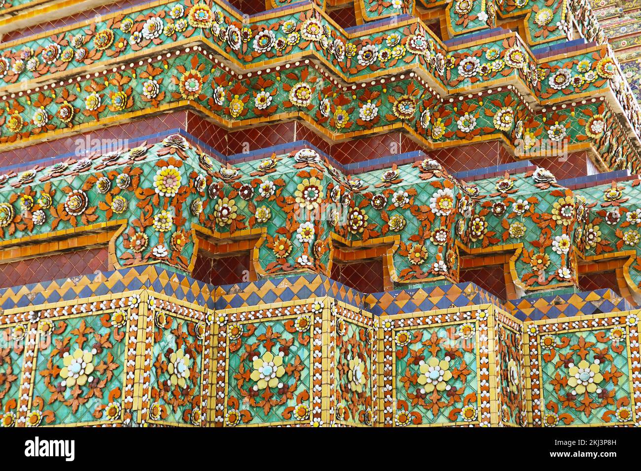 Fantastic Pattern Details of Colorful Ceramic Tiles and Seashells of ...