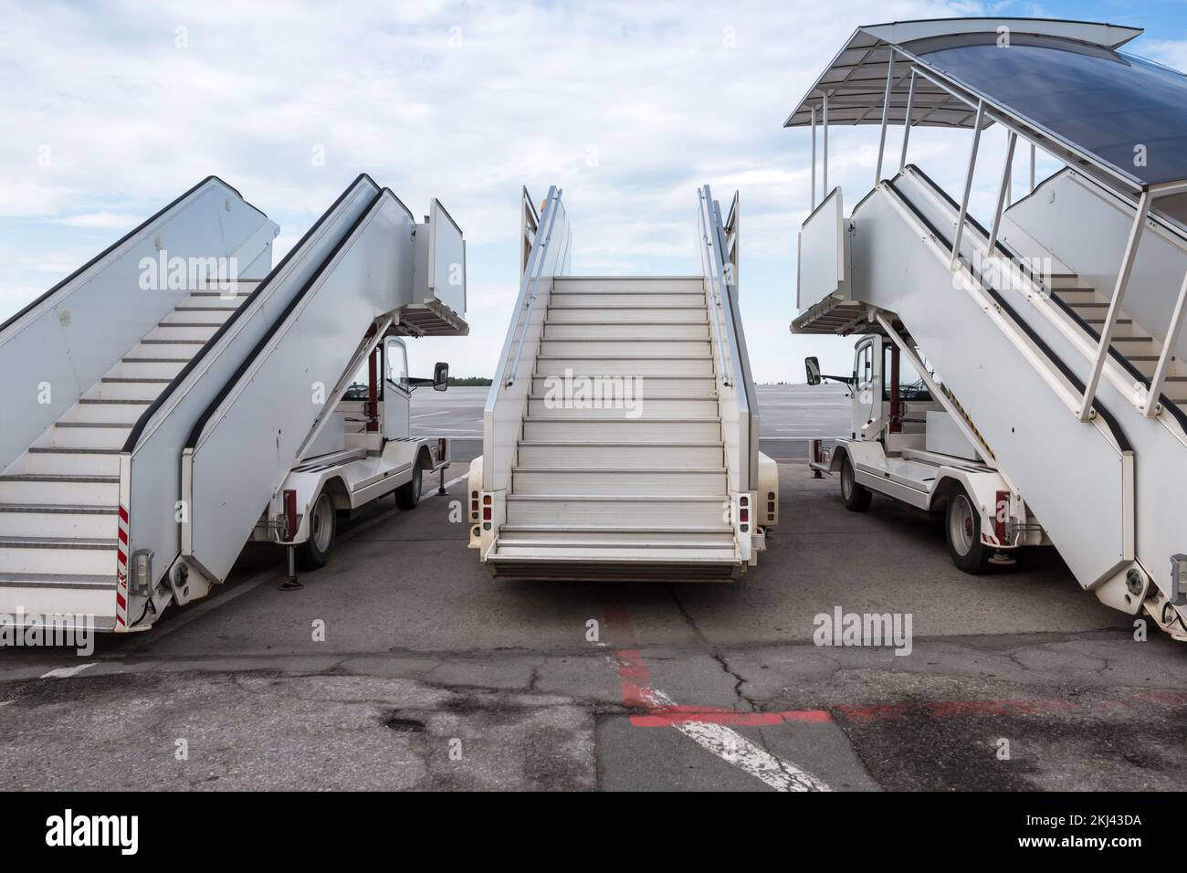 Passenger boarding steps at the parking lot Stock Photo - Alamy