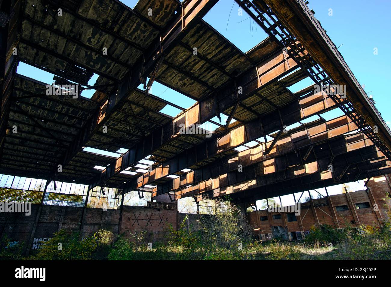 Metal structures German air hangars, abandoned military airfield Notif ...