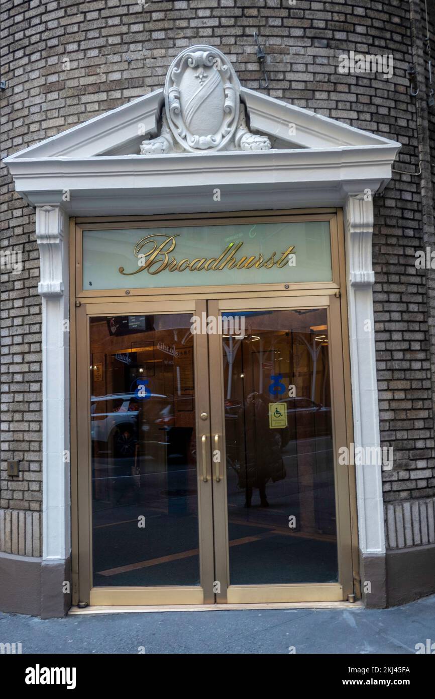The Broadhurst Theatre entrance, in Times Square, NYC, USA 2022 Stock ...