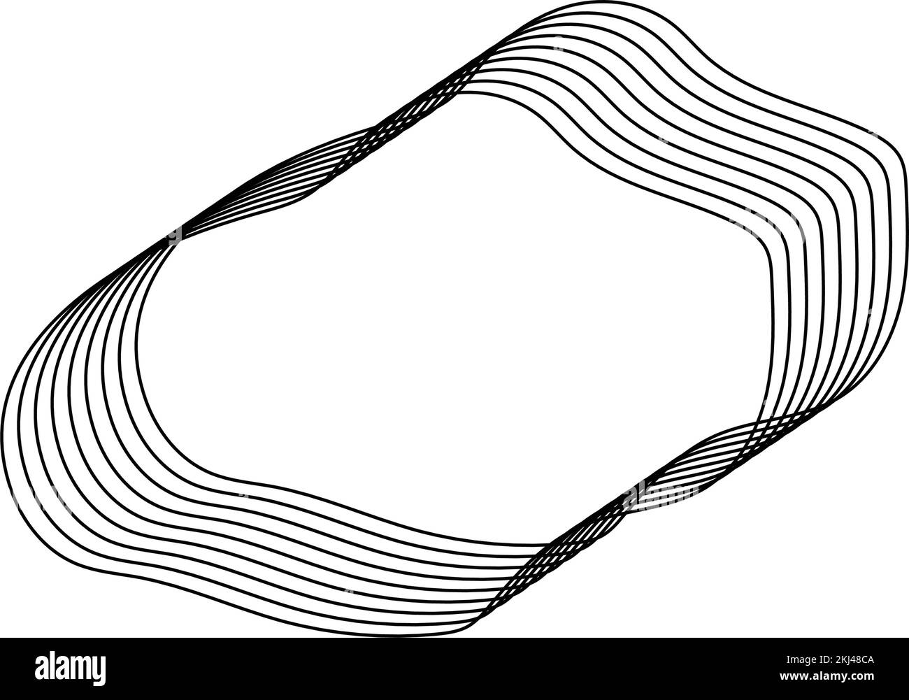 A vector illustration of a monoline round abstract shape, on a white ...