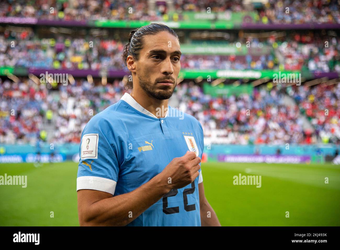 Martin Caceres of Uruguay during the FIFA World Cup Qatar 2022 Group H ...