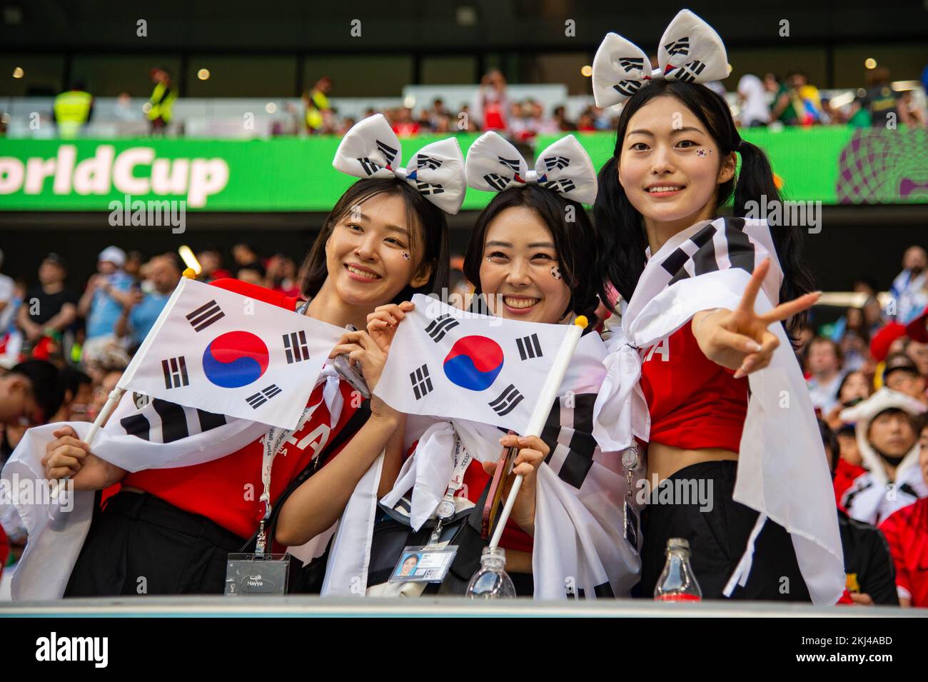 Korean fans enjoy the atmosphere during the FIFA World Cup Qatar 2022 ...