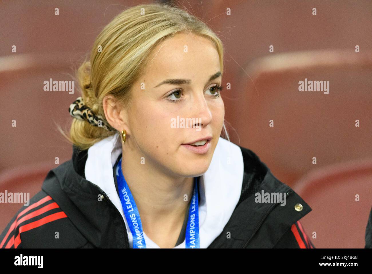 Giulia Gwinn (7 FC Bayern Munich) in the stands before the UEFA Womens ...