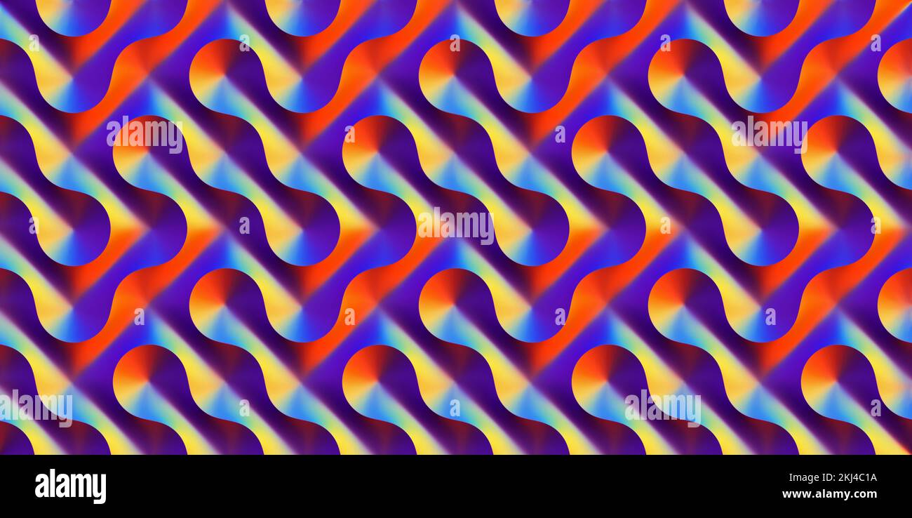 Gradient iridescent chrome wavy surface. 3d pattern. Wall decorative ...