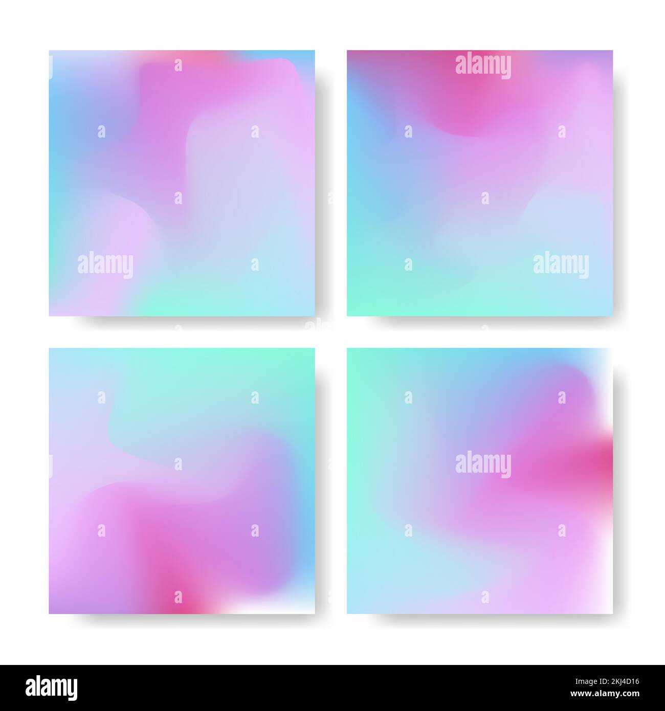Dreamy mesh gradient backgrounds set. Aesthetic social media square ...