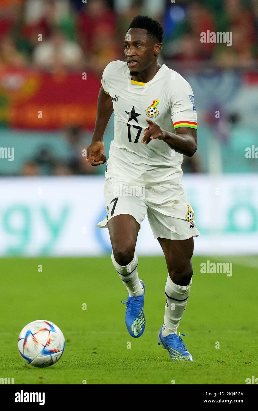 Ghana’s Baba Rahman in action during the FIFA World Cup Group H match at Stadium 974 in Doha ...