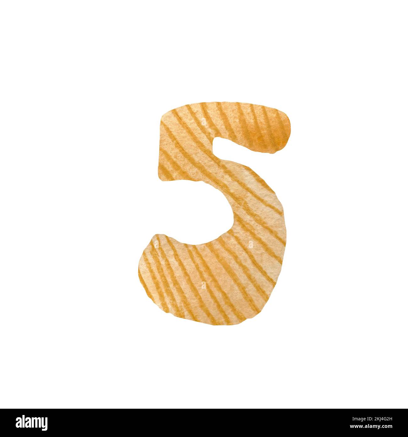 Number five yellow textured a watercolor sketch Stock Photo - Alamy