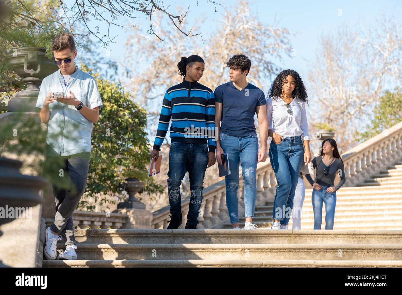 Diverse group college stairs hi-res stock photography and images - Alamy