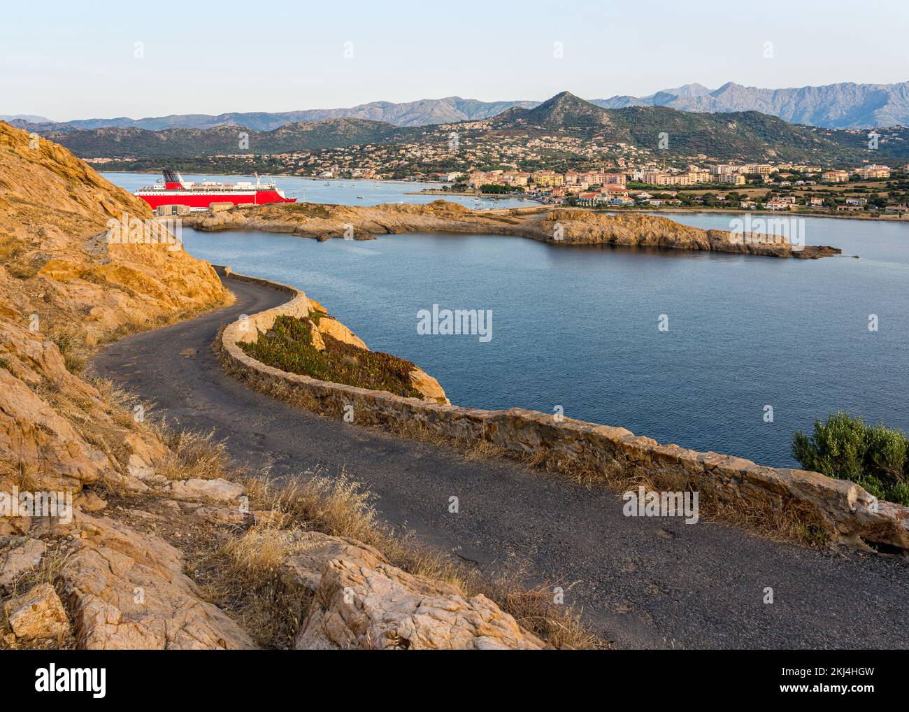 Scenographic summer afternoon view at Ile Rousse (Isola Rossa), in ...