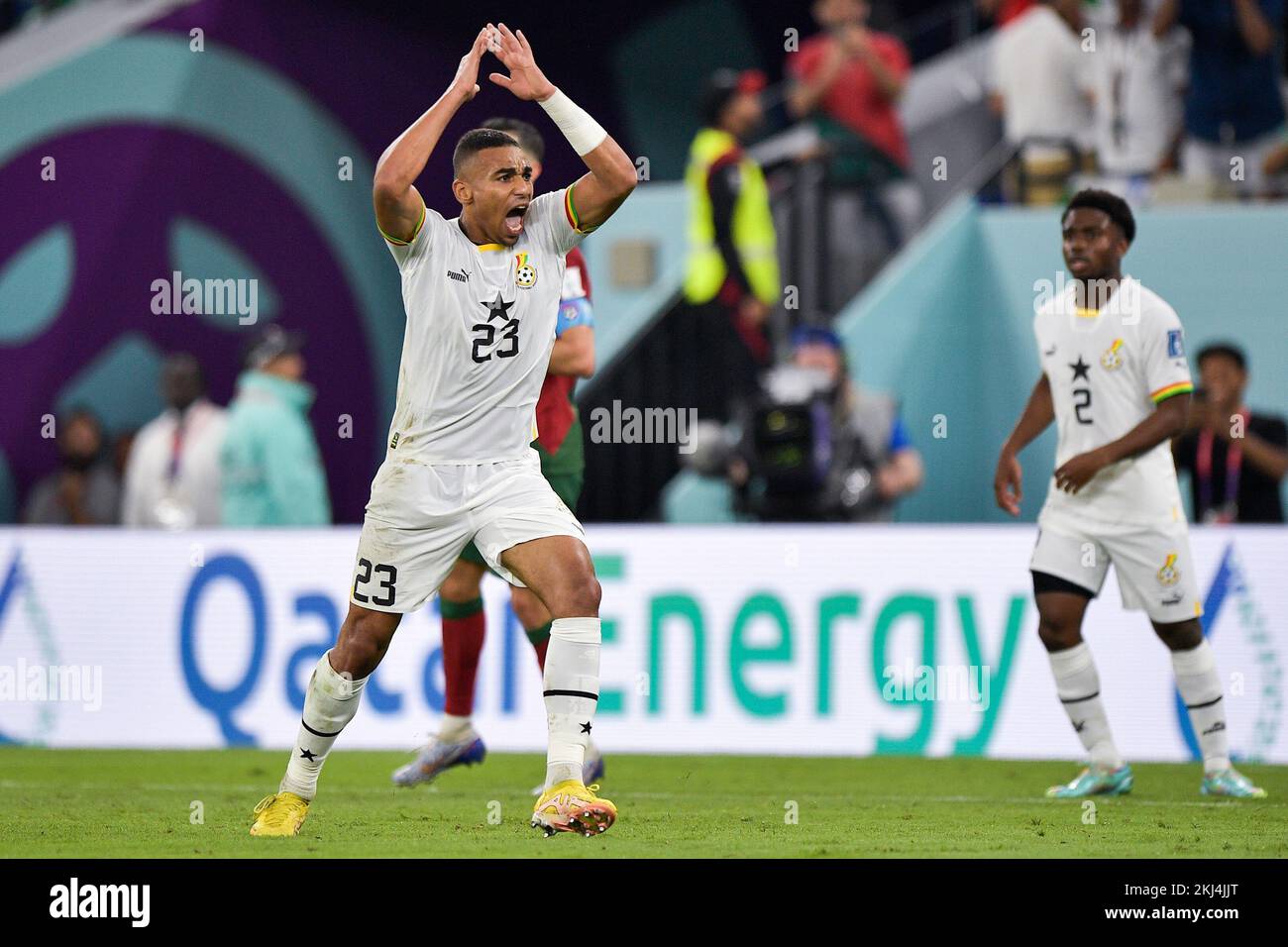 DOHA, QATAR - NOVEMBER 24: Alexander Djiku of Ghana reacts during the ...