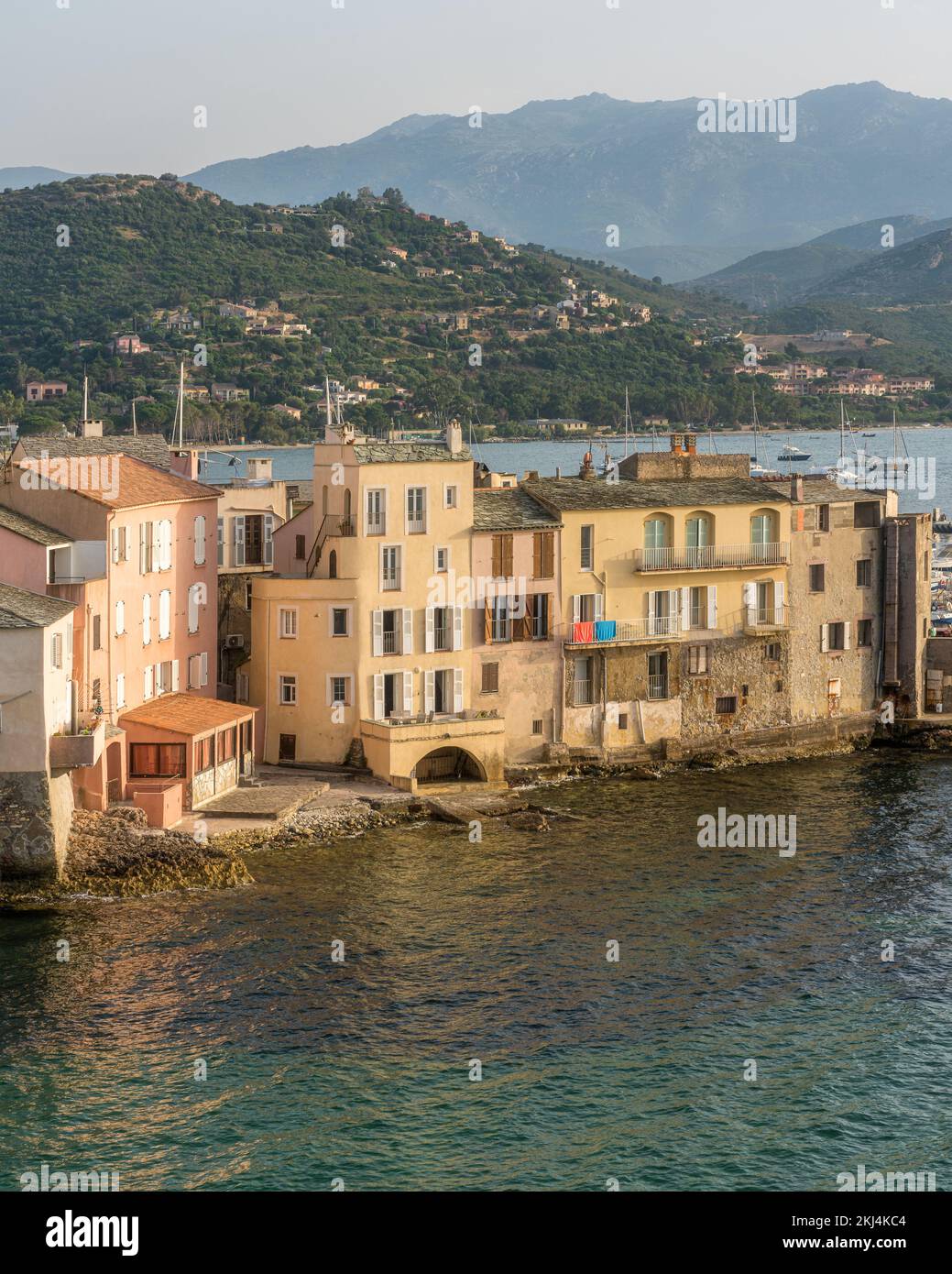 The scenographic village of Saint Florent (San Fiorenzo) on a summer ...