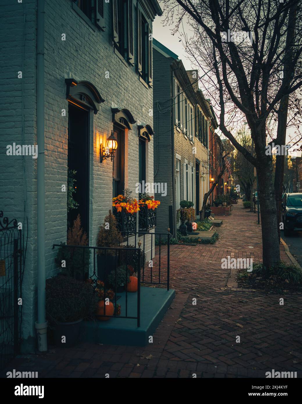 Brick row houses, , Frederick, Maryland Stock Photo - Alamy