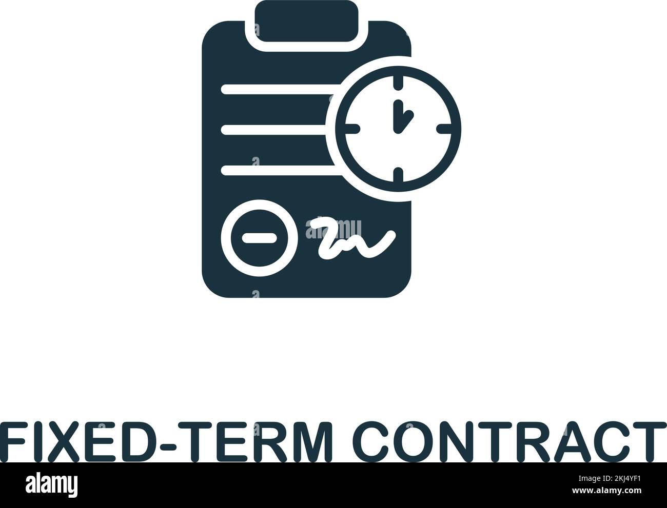 Fixed-Term Contract icon. Monochrome simple Talent Development icon for ...