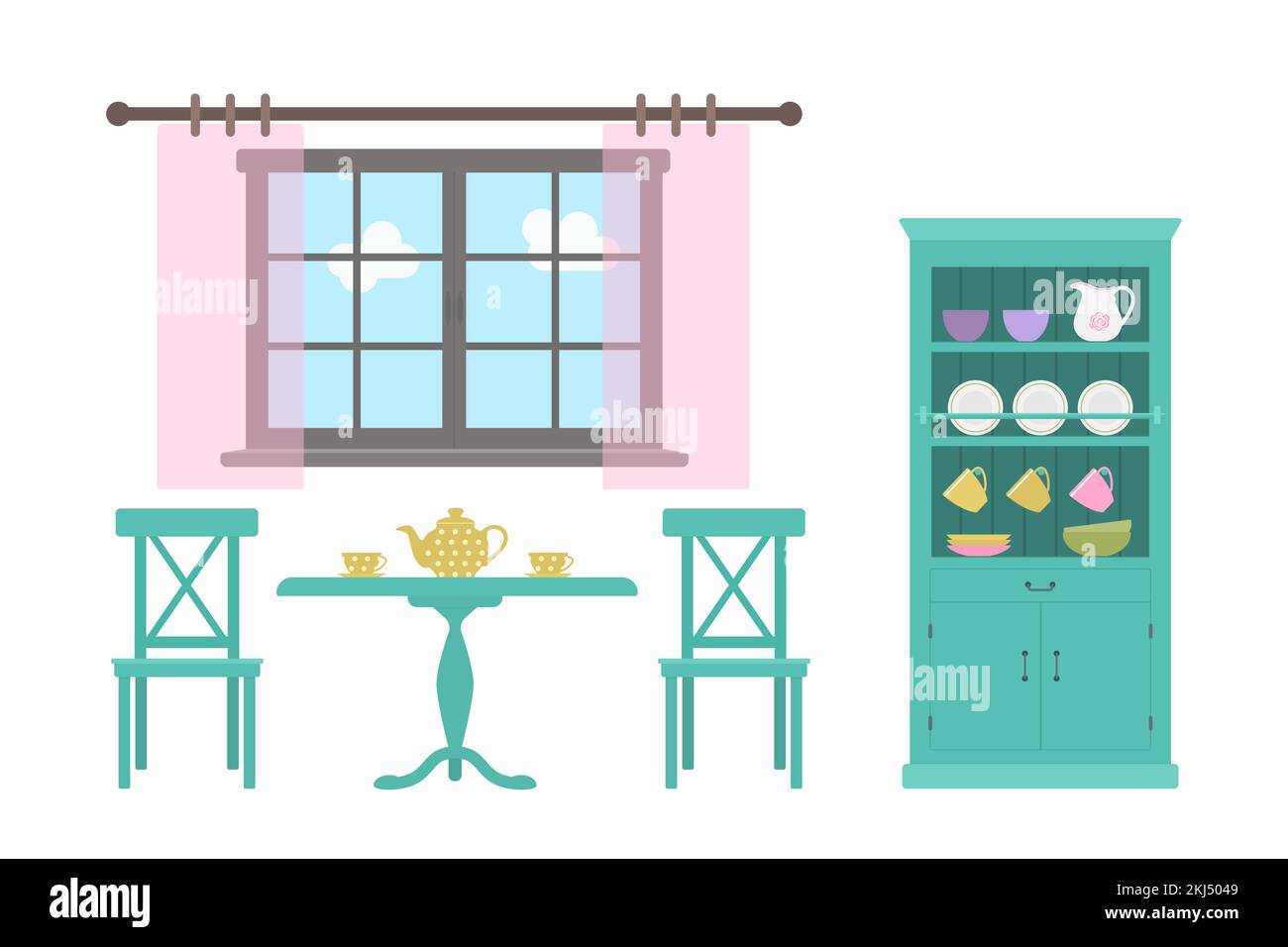 Provence style interior in blue color. Rustic interior concept Stock ...