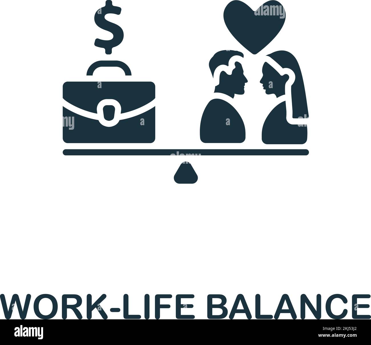 Work-Life Balance icon. Monochrome simple Time Management icon for ...