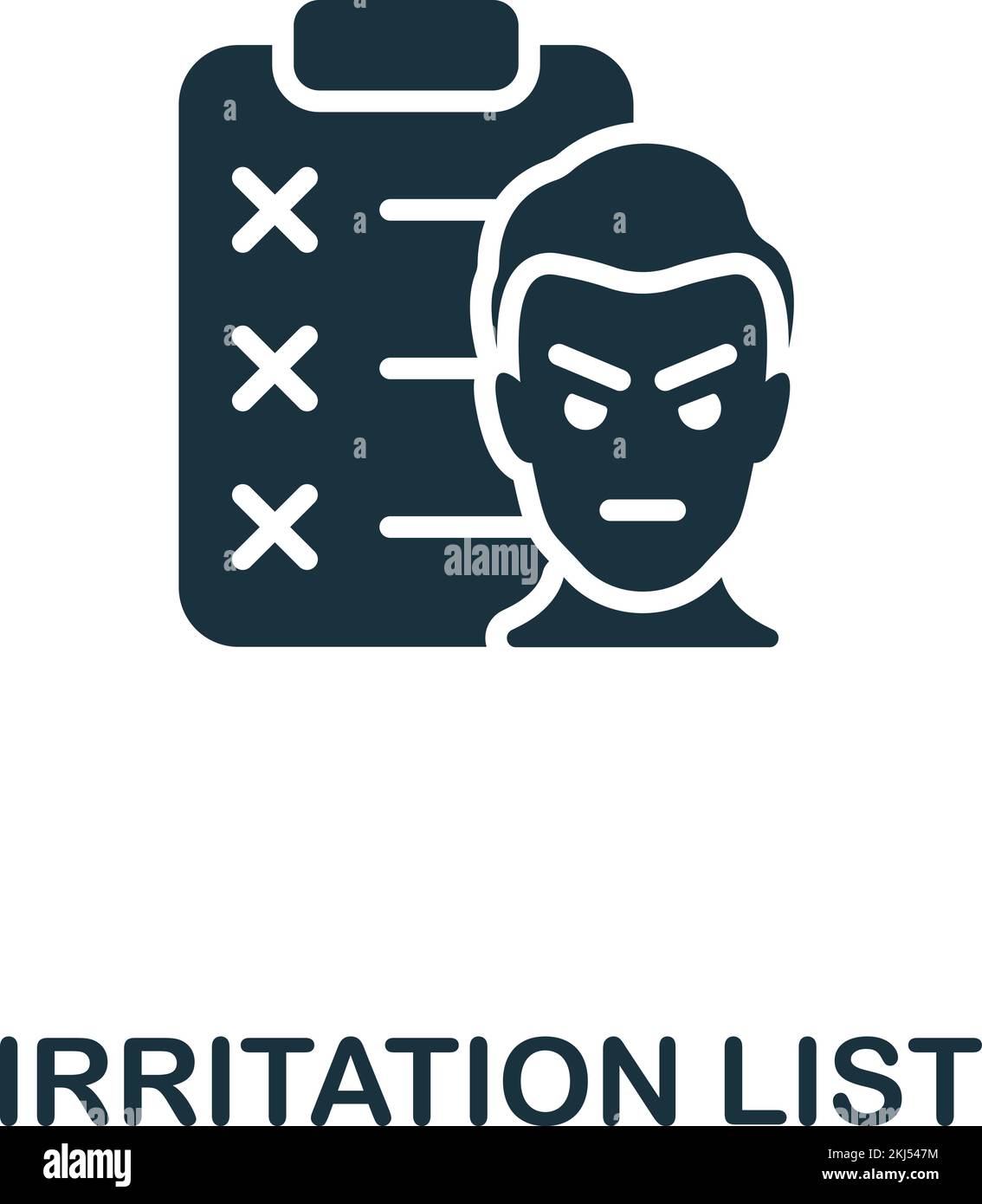 Irritation List icon. Monochrome simple Time Management icon for ...