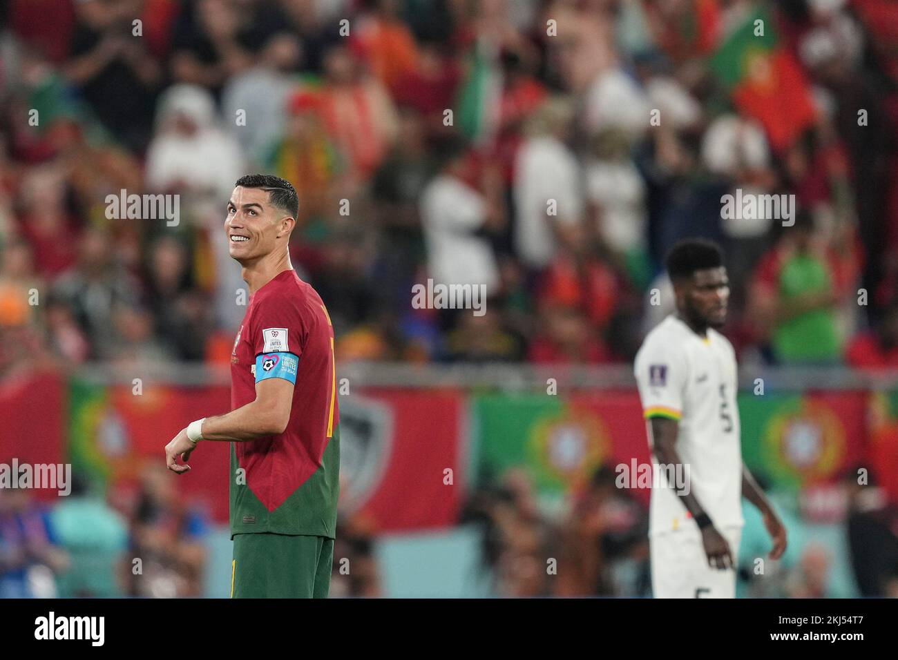 Doha, Qatar. 24th Nov, 2022. Cristiano Ronaldo of Portugal reacts during the Group H match ...
