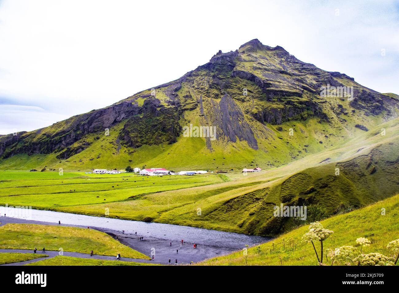 Skogar river in iceland which creates skogafoss waterfalls Stock Photo ...