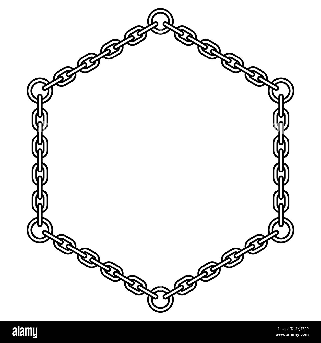 Illustration of the abstract contour hexagon chain Stock Vector Image ...