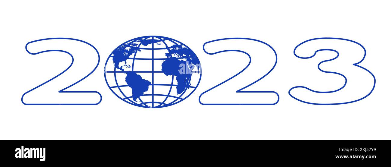 Globe and 2023 New Year number. Elements of this image furnished by ...