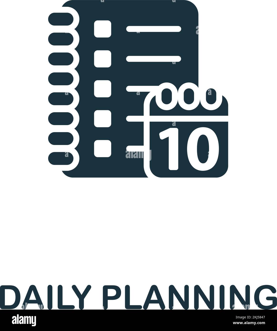 Diily Planning icon. Monochrome simple Time Management icon for ...