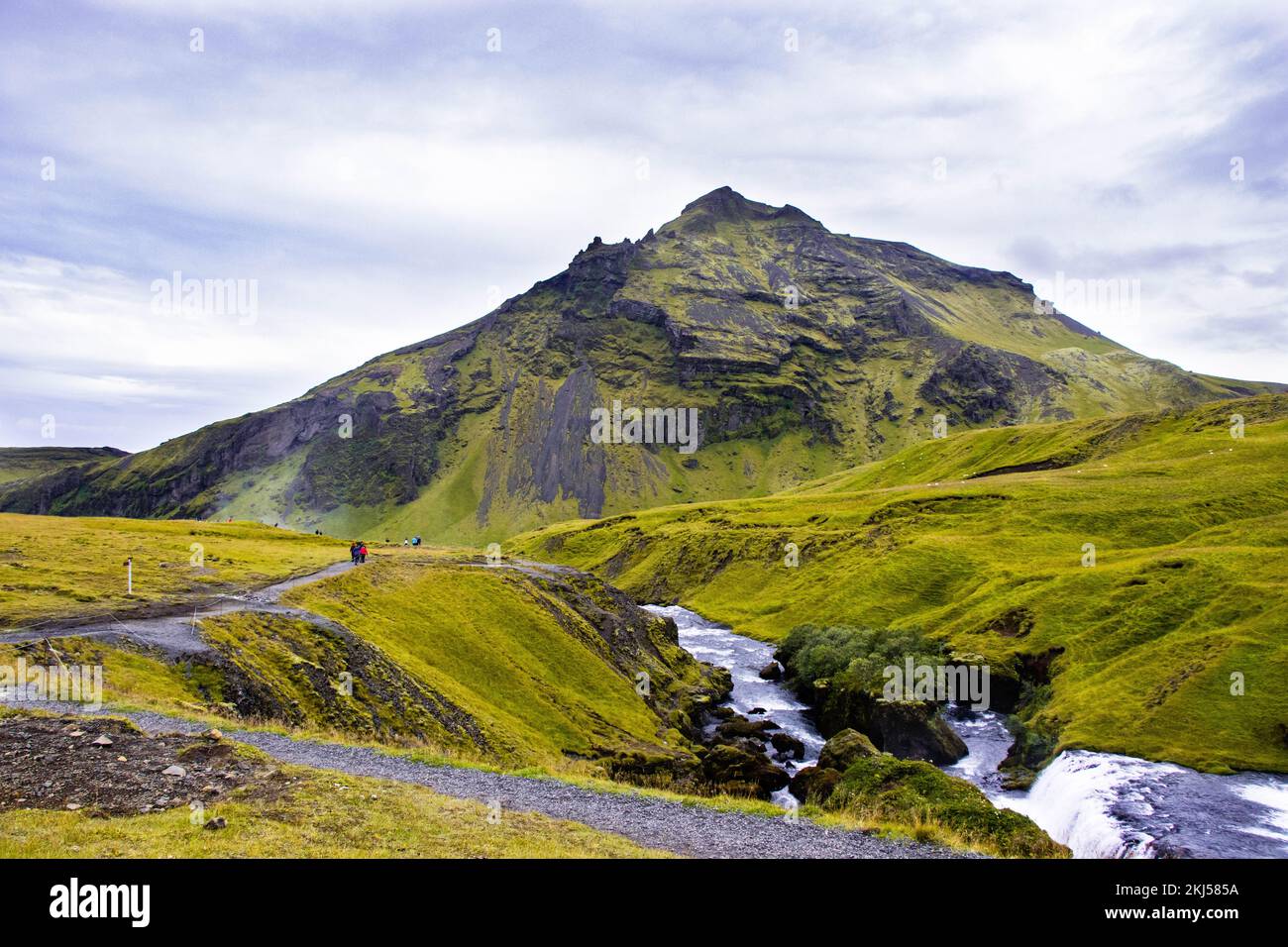 Skogar river in iceland which creates skogafoss waterfalls Stock Photo ...