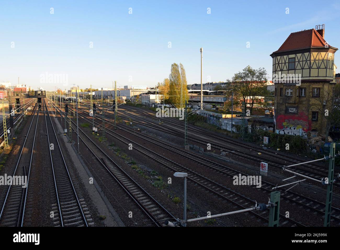 Moabit West Tower signal cabin & Deutsche Bahn freight yard, the site ...