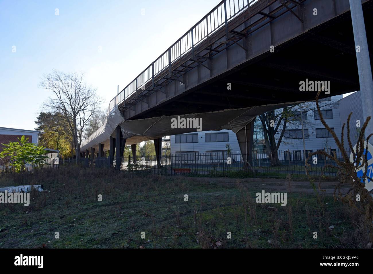 Disused section of former S bahn railway line Siemensbahn , due to be ...