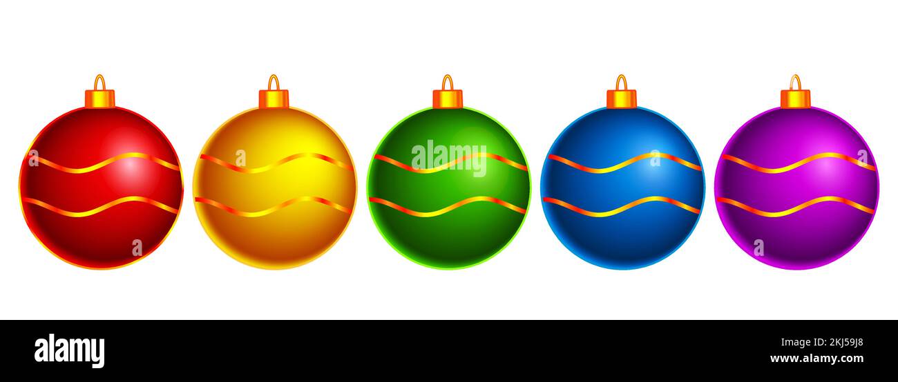 Christmass and New Year balls set illustration Stock Vector Image & Art ...