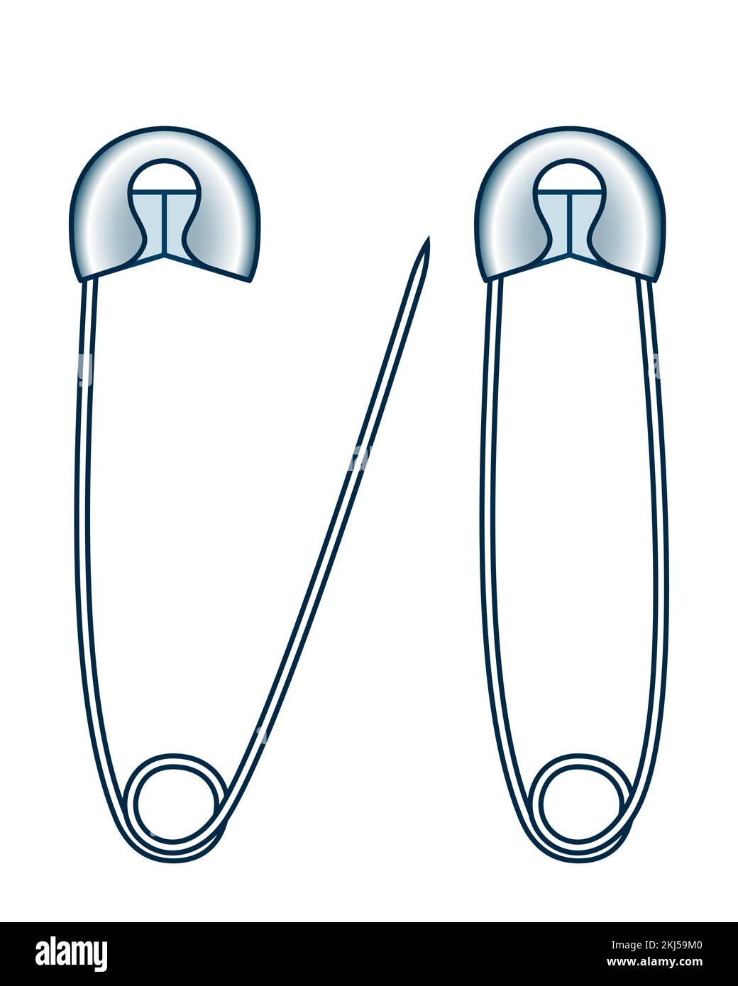 Illustration of the color safety pins Stock Vector Image & Art - Alamy