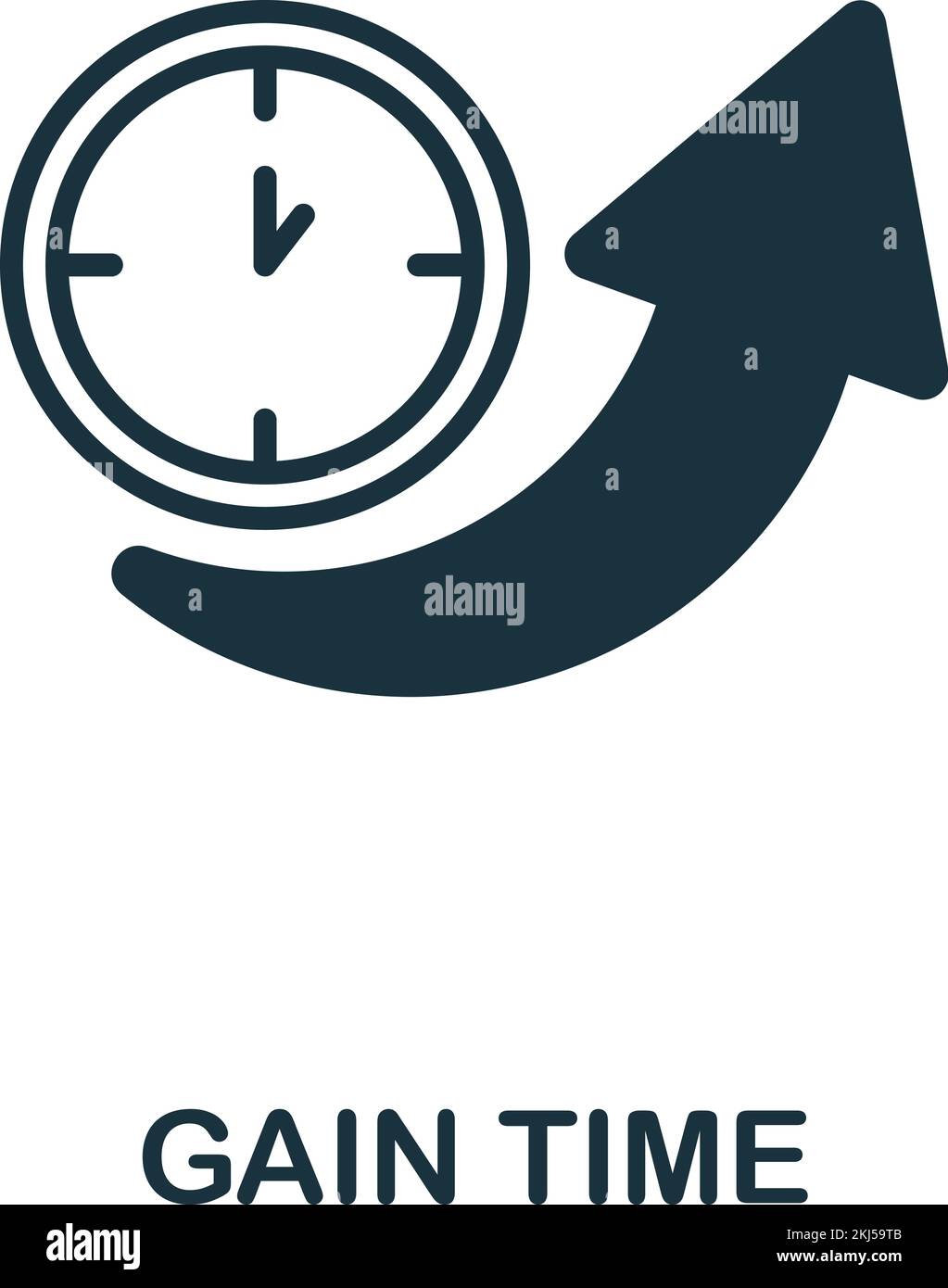 Gain Time icon. Monochrome simple Time Management icon for templates ...