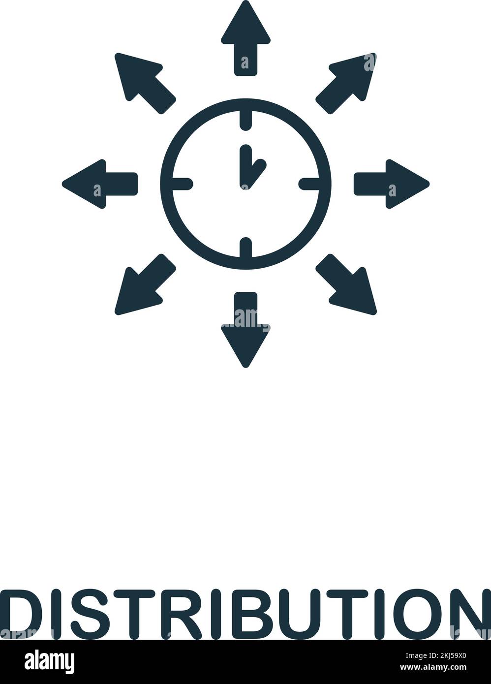 Distribution Icon icon. Monochrome simple Time Management icon for ...