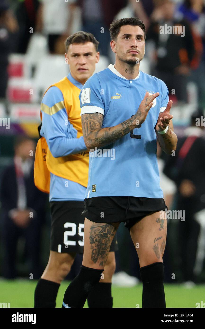 Jose Gimenez of Uruguay following the FIFA World Cup 2022, Group H ...