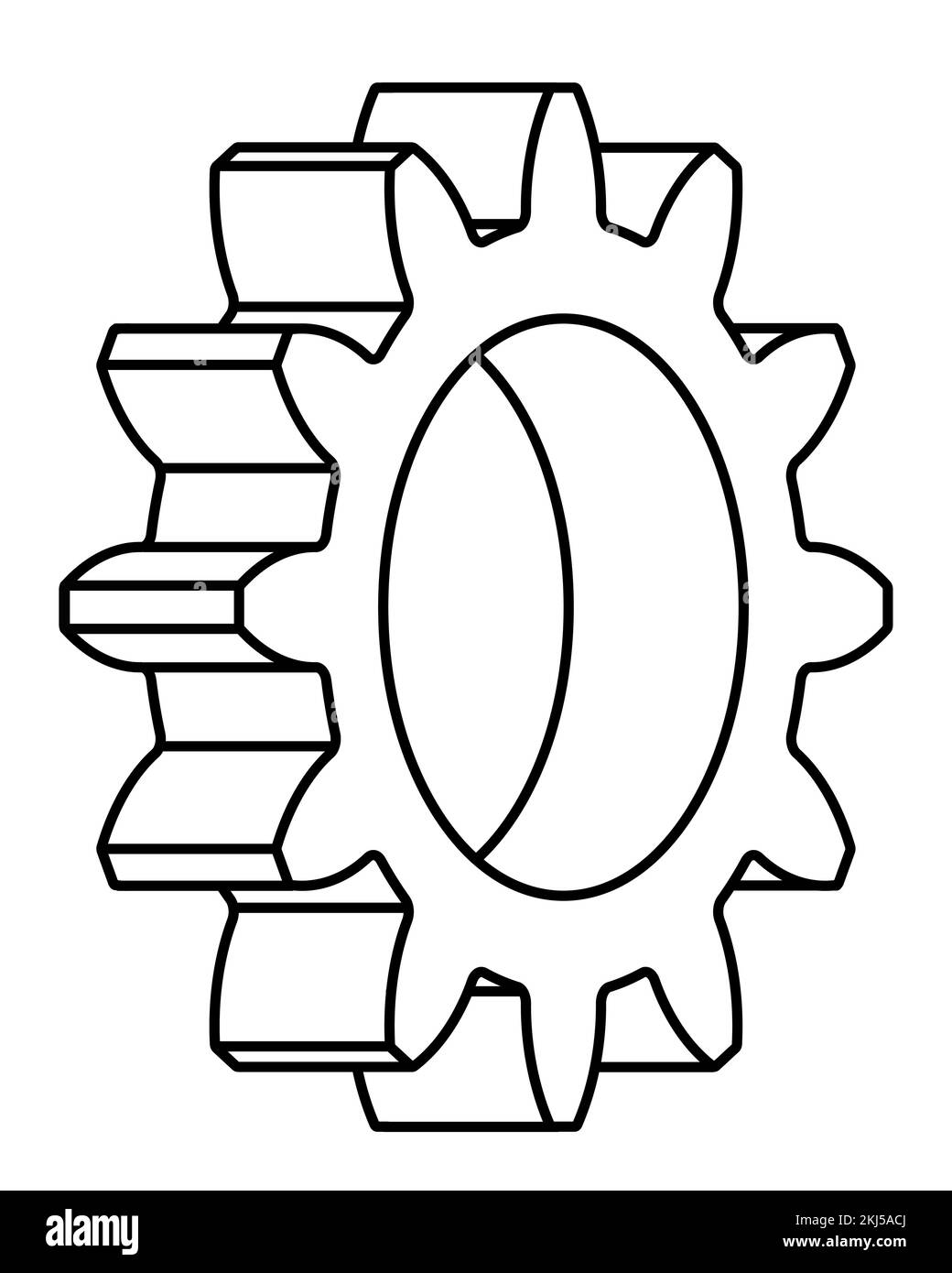 Illustration of an isometric tooth wheel Stock Vector Image & Art - Alamy