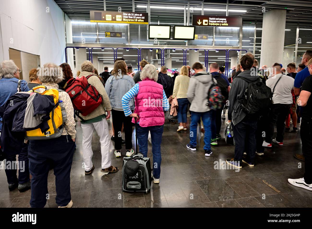 Inside airport terminal customs check point, Gran Canaria, Canaries ...