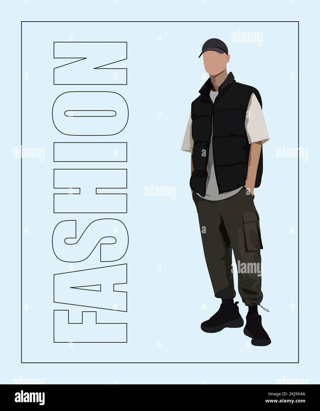 Stylish handsome man in fashion clothes. Fashion man. Vector ...