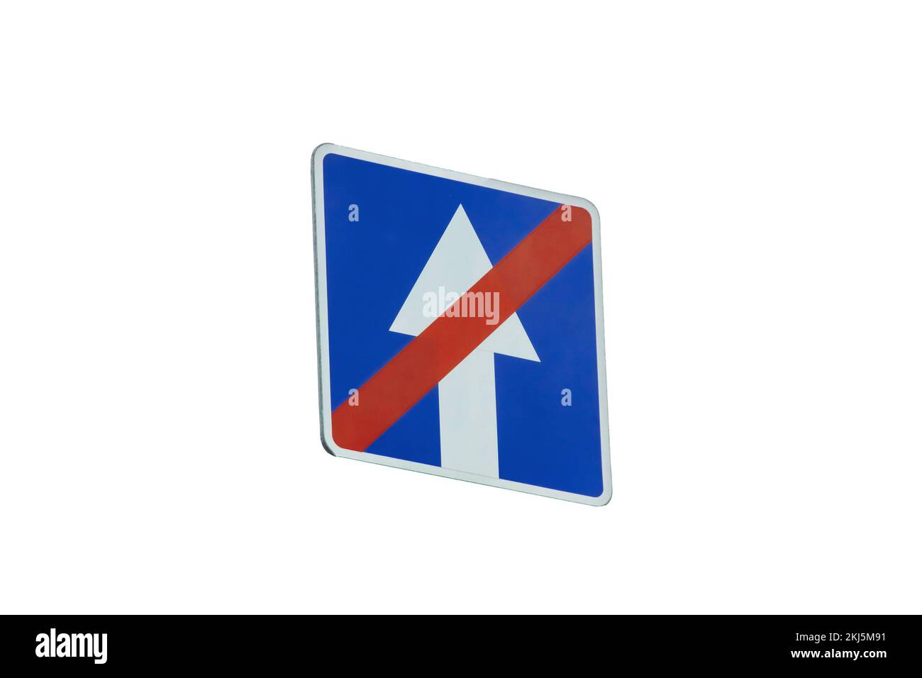 One way traffic end sign isolated on white background Stock Photo - Alamy