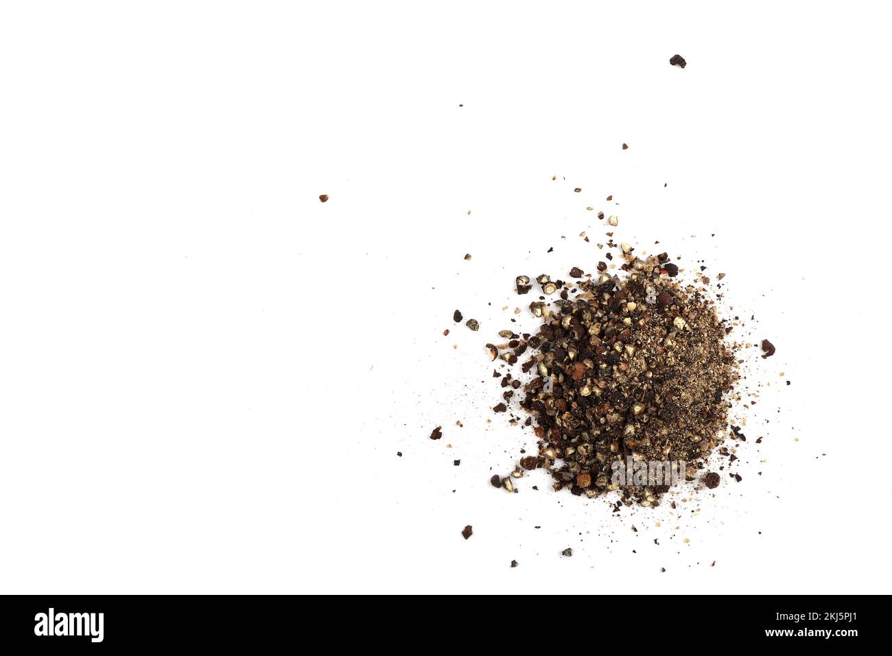 Ground black pepper isolated on a white background .Top view Stock ...